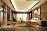 China Ash Solid Wood Wood Veneer Hotel Bedroom Furniture Sets King Size Bed With ISO18001 for sale