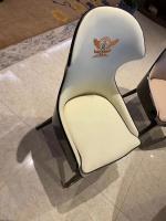 China Gelaimei Gray Wooden Hotel Chairs Button Back Chair Customized for sale