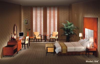 China Gelaimei Cherry Color Hotel Bedroom Furniture Sets With Solid Wood Dressing Table for sale