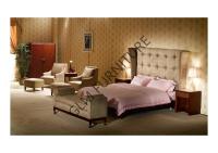China Antique Real Wood Bedroom Furniture Country Style Bedroom Set for sale