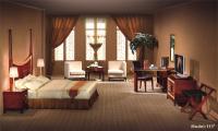 China 5 Star Hotel Bedroom Furniture Sets With Oak Solid Wood Legs for sale