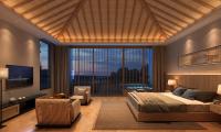 China ISO9001 Approve Hotel Guest Room Furniture Teak Wood Bed King Size Customized for sale