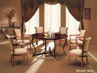 China Gelaimei Upholstery Hotel Restaurant Furniture Wooden 5 Person Dining Room Table for sale