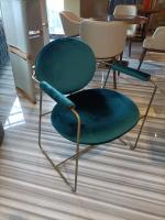 China Golden SS Frame Fabric Upholstery Hotel Restaurant Furniture  Hotel Dining Room Chairs for sale