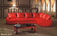 China High Density Sponge Red Color Hotel Room Sofa L Shaped 2.5m Length for sale