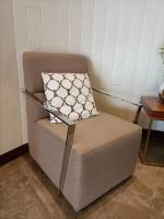 China 304 Hotel Lobby Furniture SS Frame Sofa 700mm With Tea Table for sale