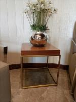 China 304 Hotel Lobby Furniture SS Frame Sofa 700mm With Tea Table for sale