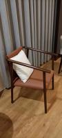 China Walnut Color Wooden Hotel Chairs Solid Wood Frame With ISO14001 for sale