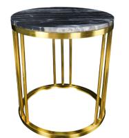 China Gelaimei Luxury Hotel Coffee Tables White Marble Coffee Table 600mm Dia for sale