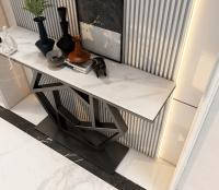China 1500*400*800mm White Sintered Stone TV Console Table Modern Luxury for sale