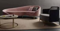 China Gelaimei Hotel Lounge Sofa Pink Curved Sofa Modern With ISO14001 for sale
