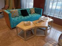 China Pentagonal Hotel Coffee Tables Metal Base Marble Top 550mm for sale