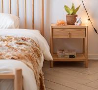 China Natural Ash Solid Hardwood Nightstand 500mm Height For Home for sale