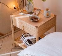 China Natural Ash Solid Hardwood Nightstand 500mm Height For Home for sale