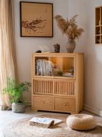 China 800*380*980mm Hotel Room Cabinet Swood Storage Locker With Glass Door for sale