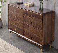 China Natural Walnut Solid Wood Entryway Cabinet Wax Polish Minimalist Style for sale