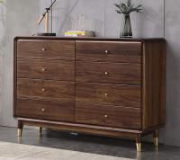 China Natural Walnut Solid Wood Entryway Cabinet Wax Polish Minimalist Style for sale