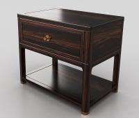 China Rectangle Ebony Hard Wood Night Stand 600*500*550mm For Hotel for sale