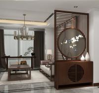 China W1200mm H2400mm Dark Brown Console Cabinet New Chinese Style With Screen for sale