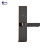 China Tuya TTlock Electronic Key Code Door Lock Red Bronze Touch Code Door Lock for sale