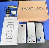 China Silver BLE Door Lock Alkaline Battery Unlock Electronic Key Card Door Locks for sale