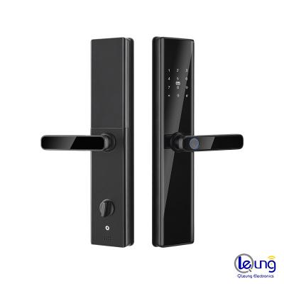 China Key Password Card Fingerprint Smart Lock Aluminum Alloy and Tempered Glass for sale