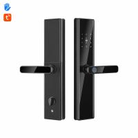 China Tempered Glass Electronic Door Locks Wifi Fingerprint Password Lock For Bedroom Door for sale