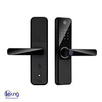 China Remote Unlocking Card Code Fingerprint Door Lock With Camera For 5050mm Mortise for sale