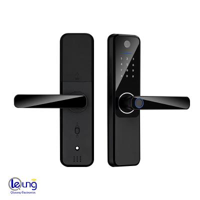 China Remote Unlocking Card Code Fingerprint Door Lock With Camera For 5050mm Mortise for sale