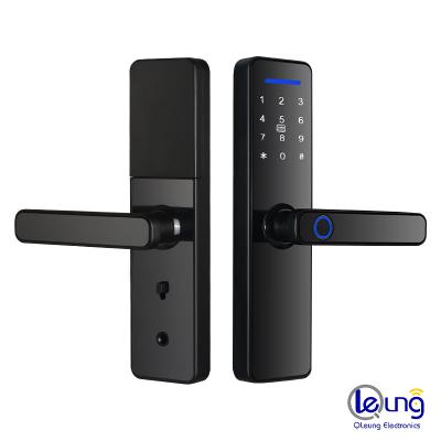 China CE RoHS Biometric Fingerprint Door Lock Works With Password IC Card Key Smart APP for sale