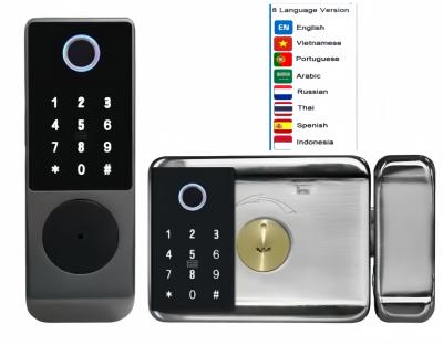 China 8 Languages Stainless Rim Lock Smart Door Lock Double Side Optional for sale