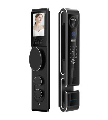 China S666 Tuya Smart Wifi Door Lock 3D Face Video Intercom Automatic Fingerprint Card Key Access For Hotel Villa Apartment for sale