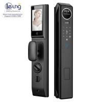 China Qleung S959MAX  Face Biometric Video Calling Fingerprint Recognition Key Card Tuya App Fully Automatic Smart Door Lock for sale