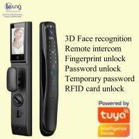 China Qlleung S931MAX Automatic 3D Face ID Video Intercom Fingerprint Card Key Code Tuya APP Remote Control Smart Door Lock for sale
