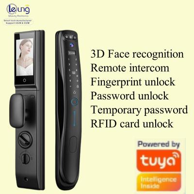 China Qlleung S931MAX Automatic 3D Face ID Video Intercom Fingerprint Card Key Code Tuya APP Remote Control Smart Door Lock for sale