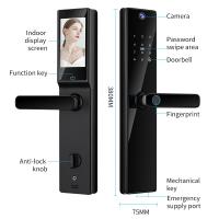 China S819-2MAX Smart Home Door Lock Video Intercom Wifi Camera With Fingerprint Password & Key Card Access Tuya Door Lock for sale