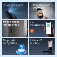 China S819-2MAX Smart Home Door Lock Video Intercom Wifi Camera With Fingerprint Password & Key Card Access Tuya Door Lock for sale