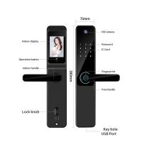 China S802Pro HD Camera Inteligente Tuya Biometric Fingerprint IC Card Key Smart Home Door Lock With WiFi Connectivity for sale