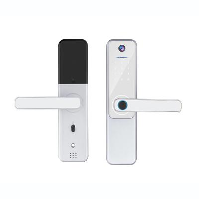 China Qleung S802MAX Smartlocks Fingerprint Wifi Tuya App Remote Unlock Card Code Camera Digital Home Door for sale