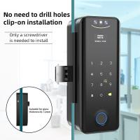 China Tuya Face Recognition Glass Digital Fingerprint Password Card Key Door Lock For Home for sale