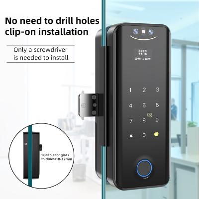 China Tuya Face Recognition Glass Digital Fingerprint Password Card Key Door Lock For Home for sale