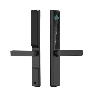 China S960 Waterproof IP65 Digital Tuya TTlock Framed Glass Password Key Card Fingerprint Smart Home Door Lock for sale