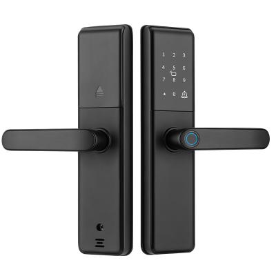 China Qleung S851 Smart Home Door Lock Tuya APP Remote control Fingerprint Password Card Key Unlock for sale