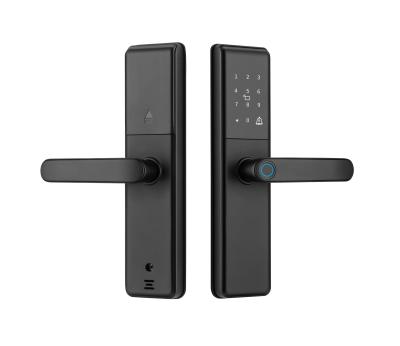 China Qleung S851 Smart Door Lock Tuya Wifi Smart Remote Control Fingerprint Password Card Key for Hotels Apartments Offices for sale