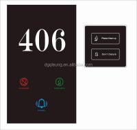 China Hotel Electronic Doorplate with 5 Years Warranty Standard 86 Bottom Box and Touch Control for Hotel Room Service for sale