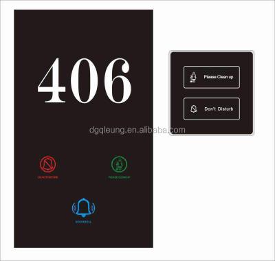 China Hotel Electronic Doorplate with 5 Years Warranty Standard 86 Bottom Box and Touch Control for Hotel Room Service for sale