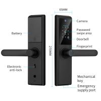 China S821max Camera Smart Lock with Tuya App Remote Contorl Fingerprint Card Code Key Multi Unlock Way Smart Home Door Lock for sale