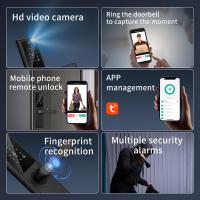 China S821max Camera Smart Lock with Tuya App Remote Contorl Fingerprint Card Code Key Multi Unlock Way Smart Home Door Lock for sale