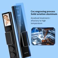 China 5000Mah Rechargeable Battery Face Door Lock Tuya App With Video Intercom for sale