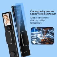 China Aluminum Alloy Smart Home Door Lock CNC Technology Tuya App Video Intercom Face Recognition Palm Print Automatic Lock for sale